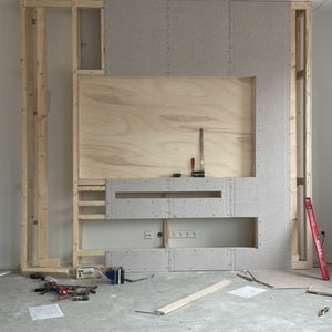 Cinema-wall Construction Drawing or TV Wall Metric Sizes (millimeters ...