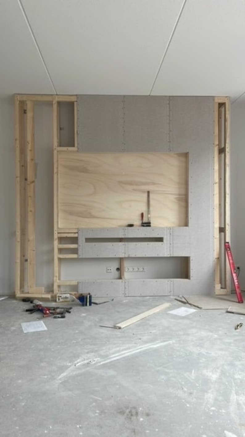 Cinema-wall Construction Drawing or TV Wall Metric Sizes (millimeters ...