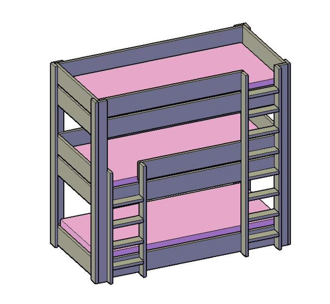 3 Person Bunk Bed | 3 Person Bunk Bed Plans | 3 Person Bunk Bed Guide ...