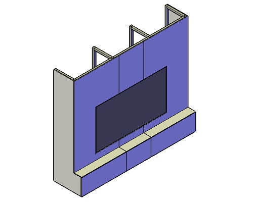 Cinema-wall Construction Drawing or TV Wall Metric Sizes (millimeters ...