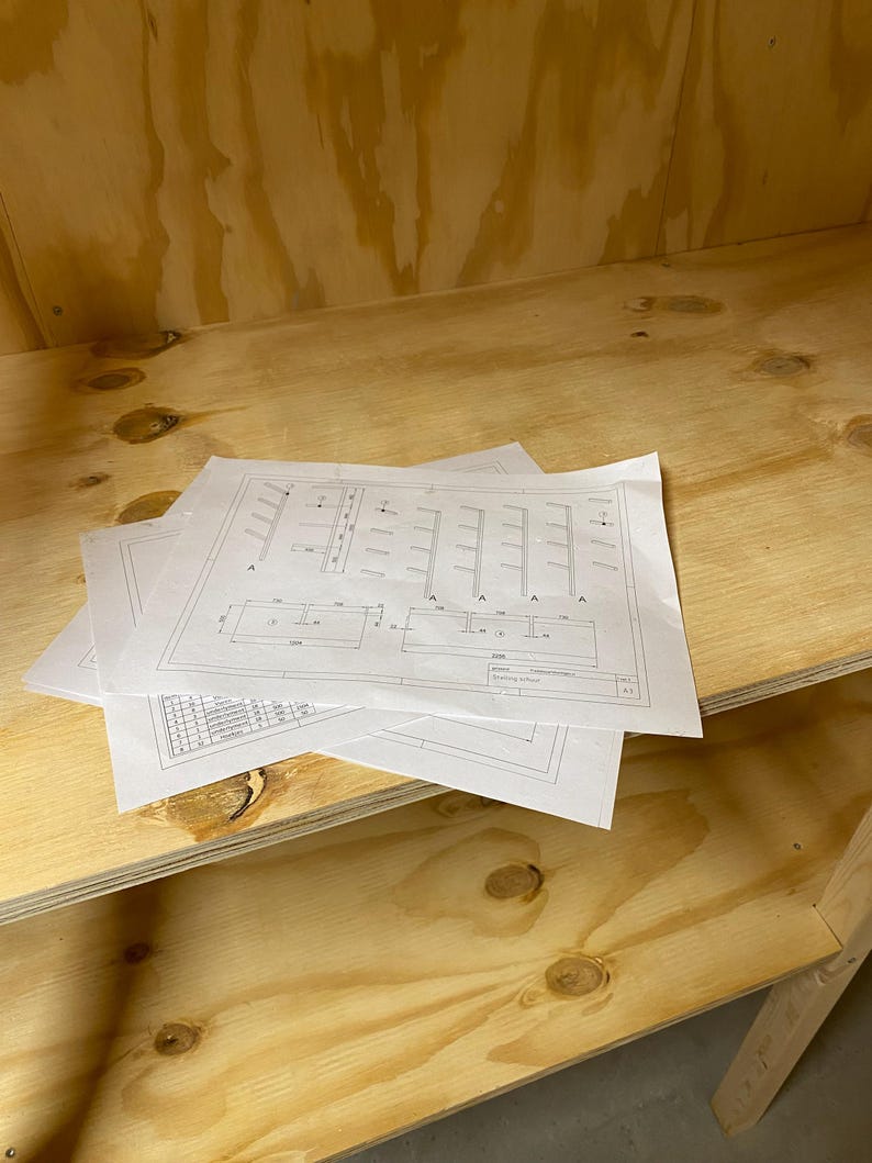 Garage Shelving Construction Drawing Metric Sizes (millimeters ...