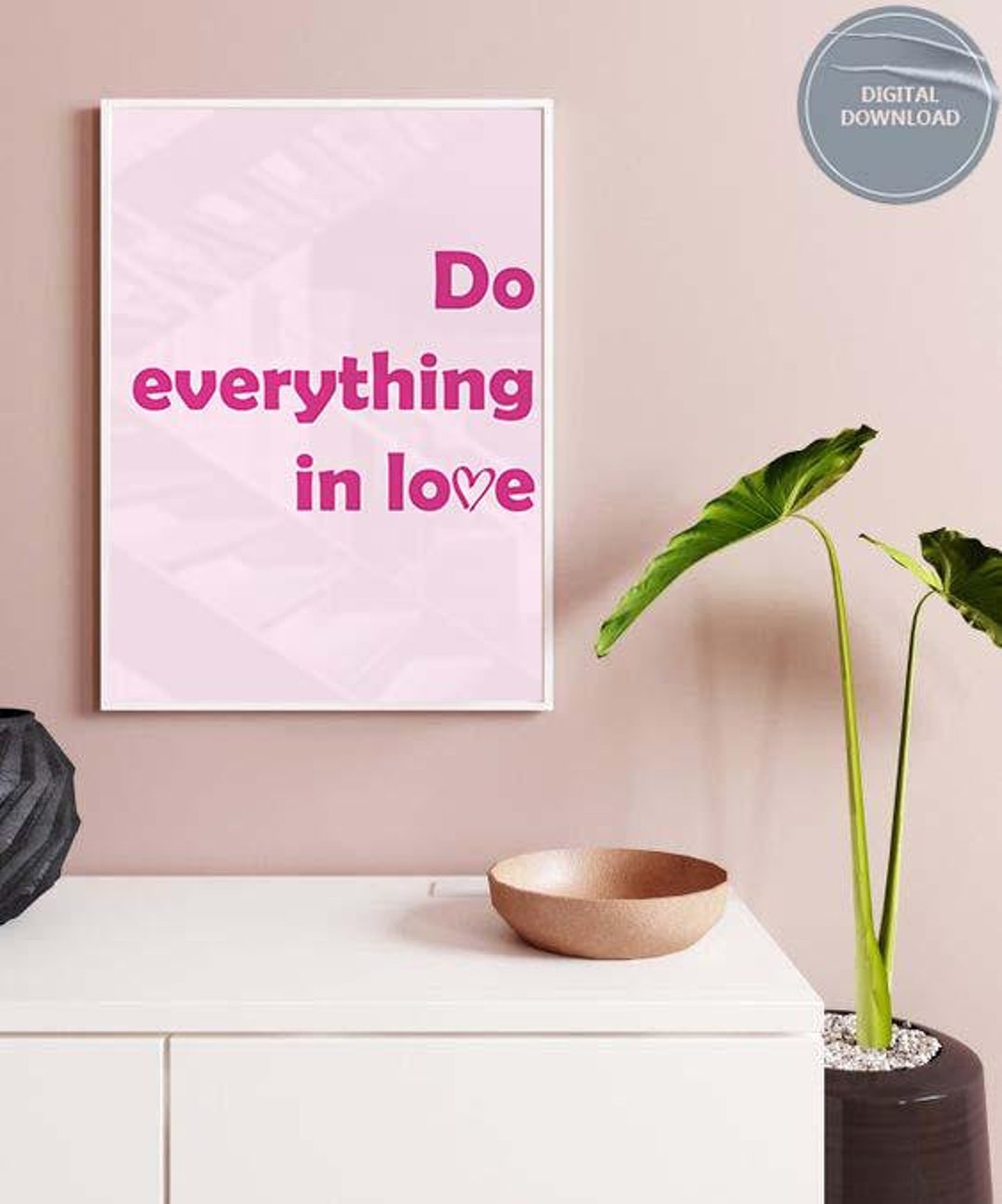 Pink Motivational Poster, Affirmation Decor, Printable Poster ...