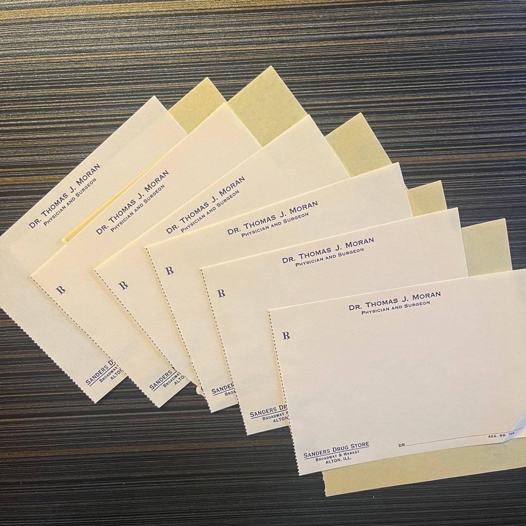 Vintage 1970s Blank Prescription Paper Pad (set of 6 Sheets) - Etsy