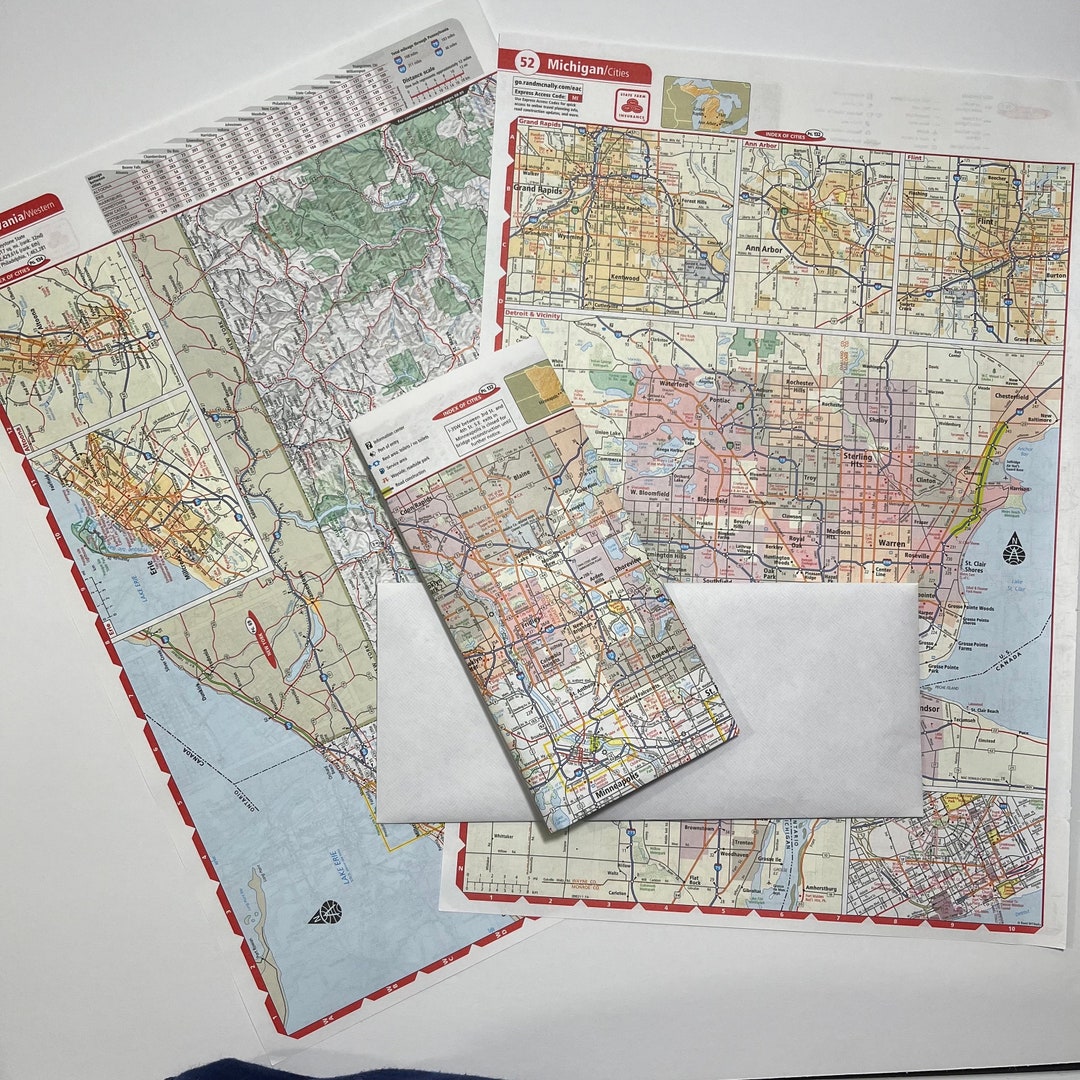 Vintage 2004 Road Atlas Map Pages (3 Folded Pages) for Junk Journaling ...