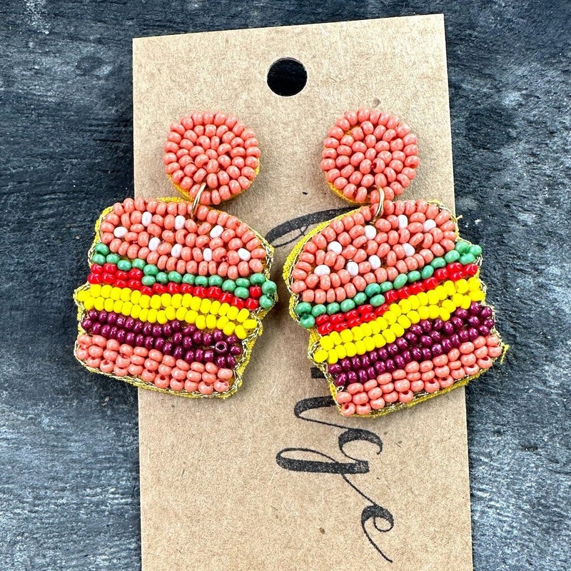 Hamburger Earrings - Etsy