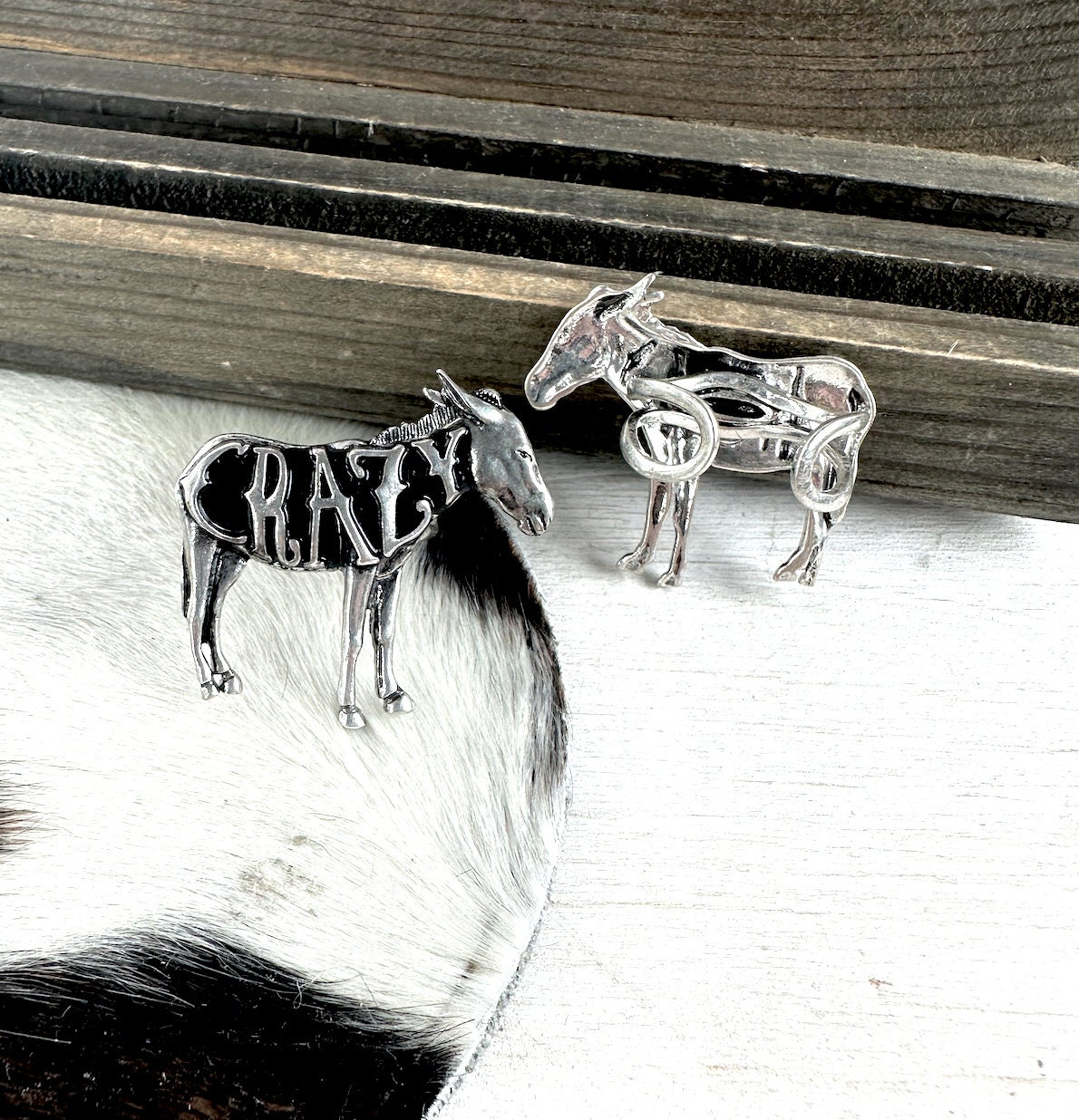 Crazy Donkey Cuff Ring, Western Burnished Distressed Donkey Ring, Crazy ...