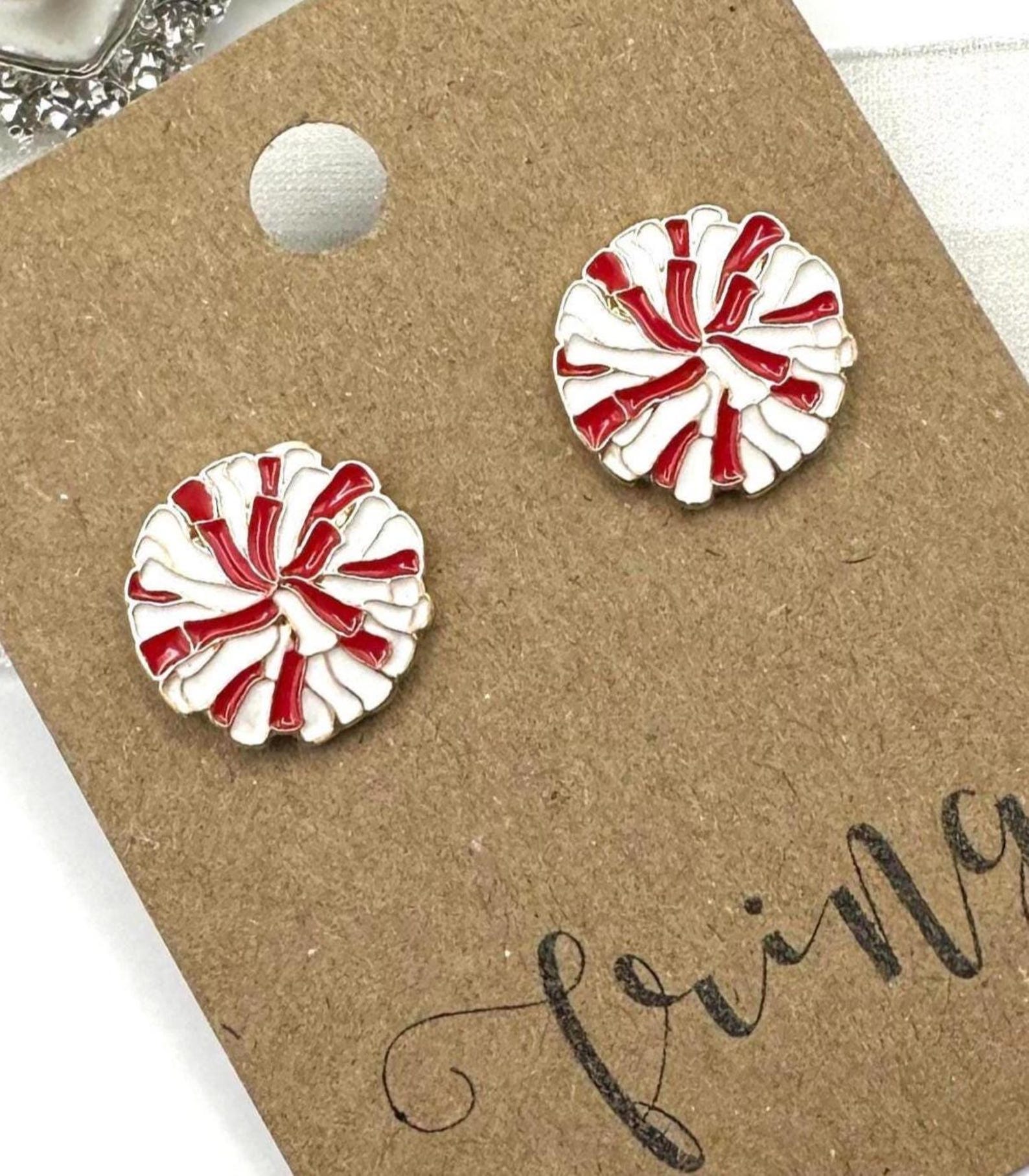 Cheerleader Pom Stud Earrings, Small Cheerleading Game Day Earrings ...