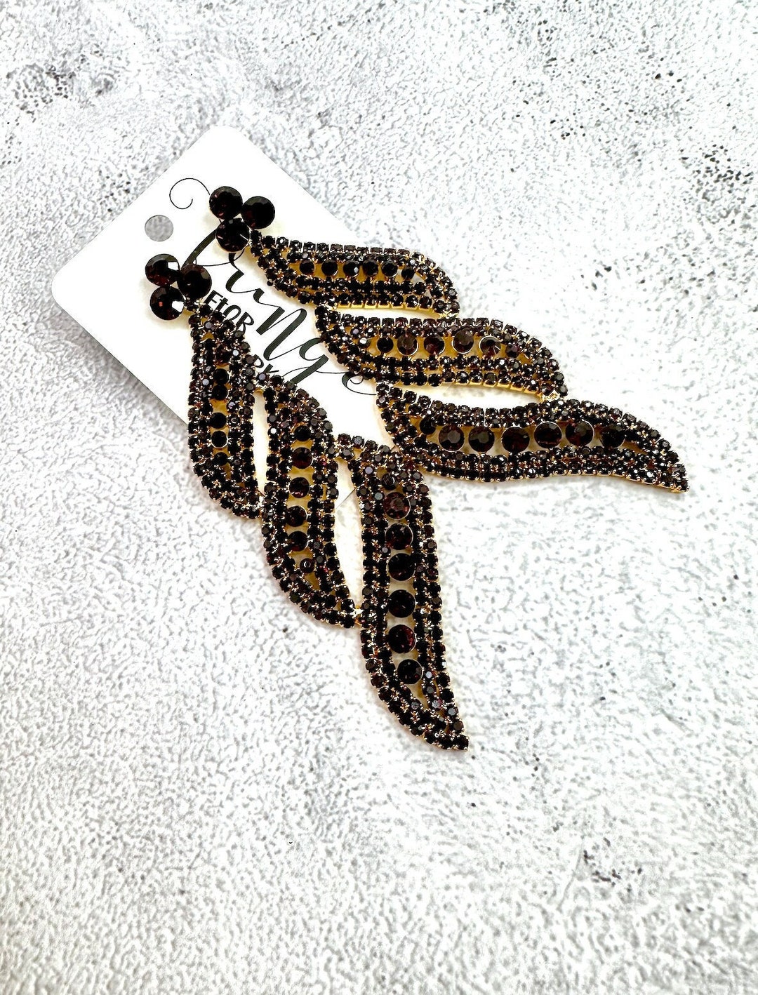 5.2" Burgundy Rhinestone Statement Earrings, Wine Prom Earrings ...