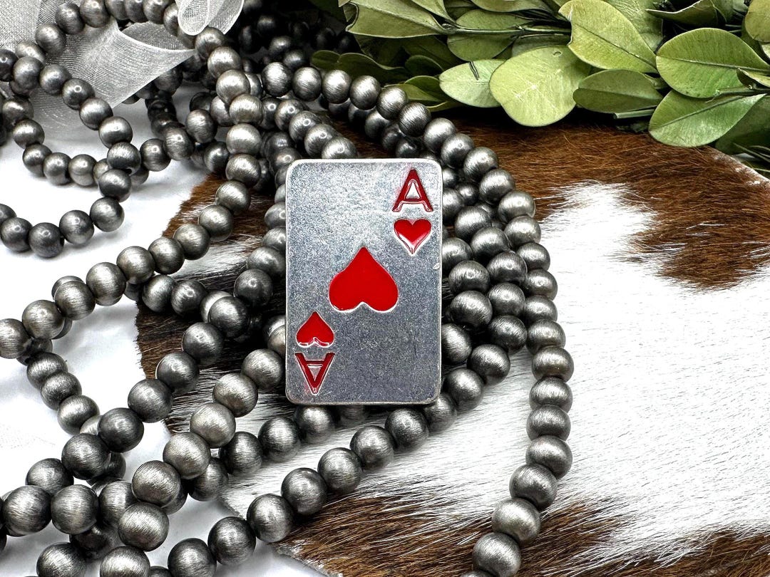Ace of Hearts Western Cuff Ring, Poker Cards Western Statement Ring ...