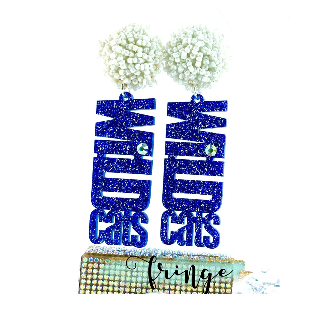WILDCATS Acrylic Seed Bead Team Bling Earrings/school Spirit - Etsy