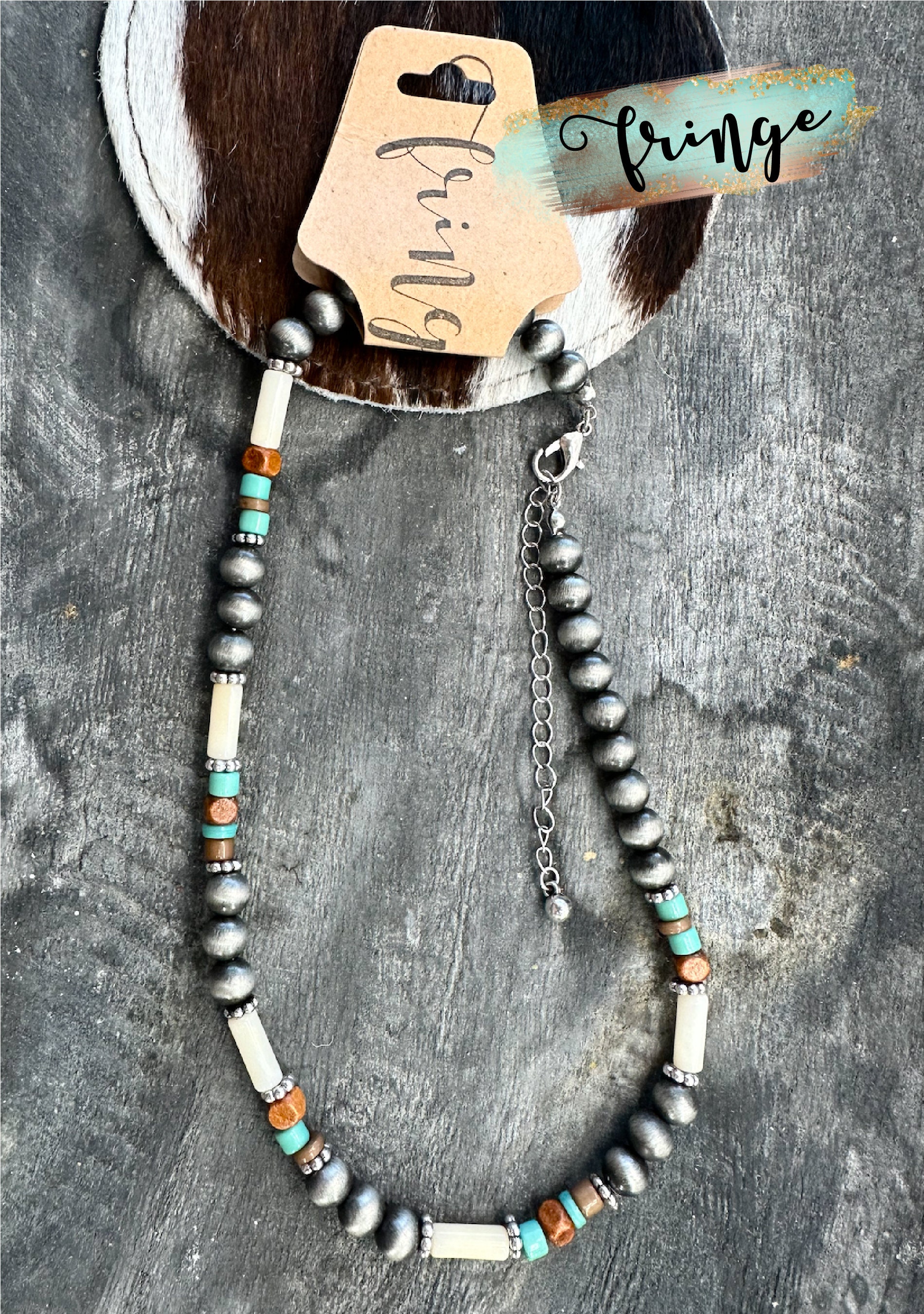 16 Western Navajo Pearl Bead Choker, Stone Beaded Western Necklace ...