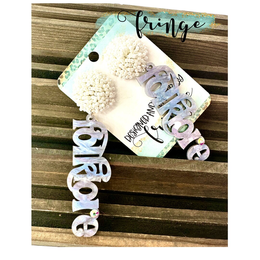 FOLKLORE Acrylic Seed Bead and Bling Post Drop Dangle - Etsy