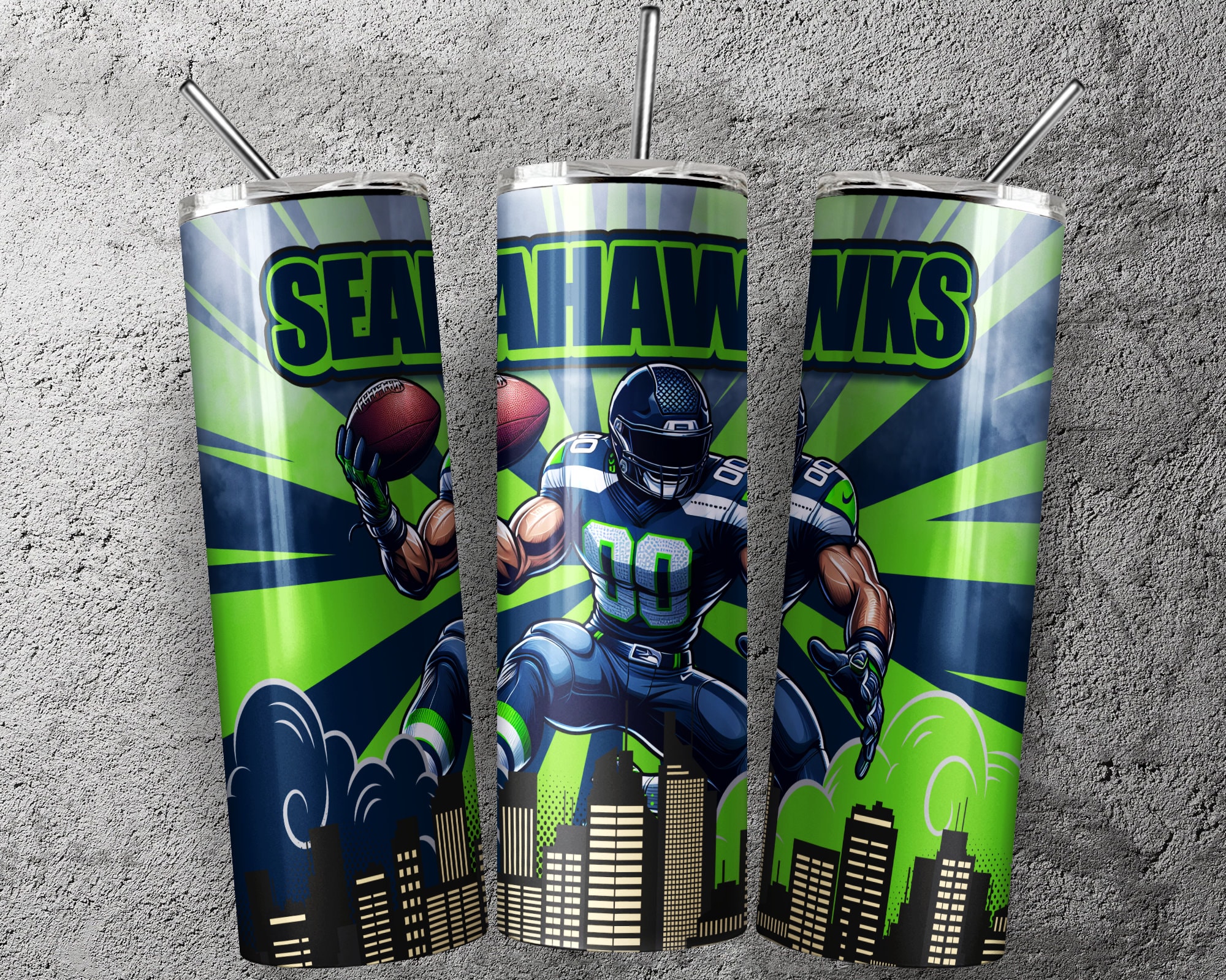 Seahawk 20oz Skinny Tumbler Wrap PNG, 20oz Skinny Tumbler Sublimation ...