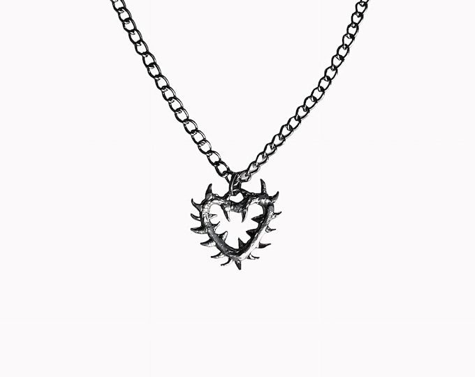Spiky Heart Cybersigilsm Thorn Sigil Necklace Statement Necklace Liquid ...