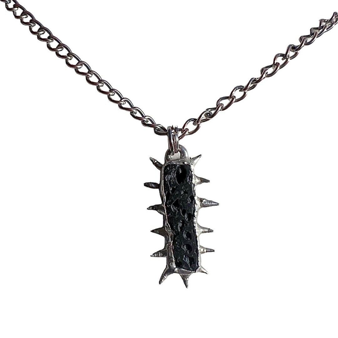Spiky Onyx Statement Necklace: Handmade Cybercore Jewelry - Etsy