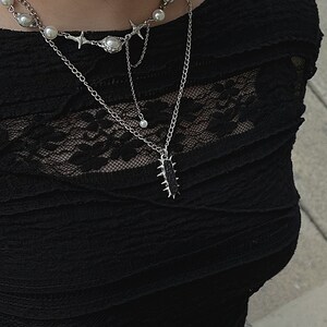 Spiky Onyx Statement Necklace: Handmade Cybercore Jewelry - Etsy