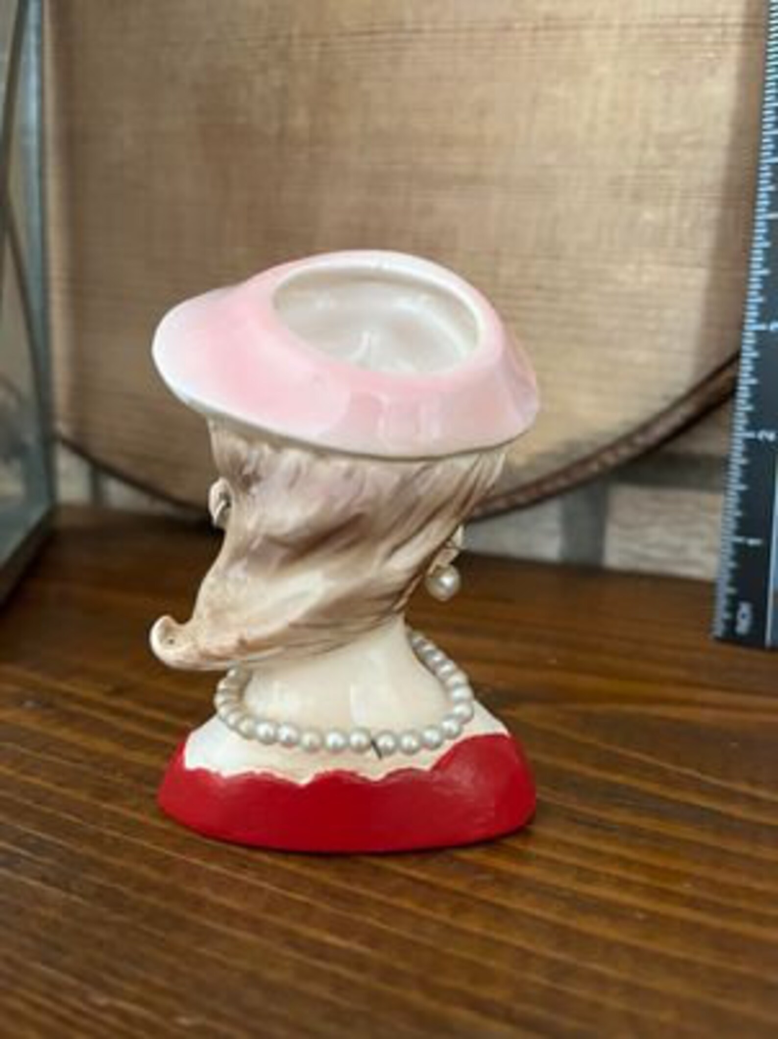 Mini Vintage Head Vase Red & Pink - Etsy