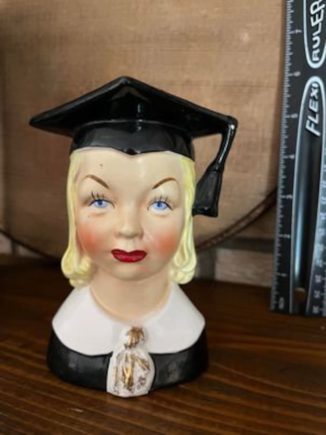Vintage Head Vase - Graduation Girl Shafford - Etsy
