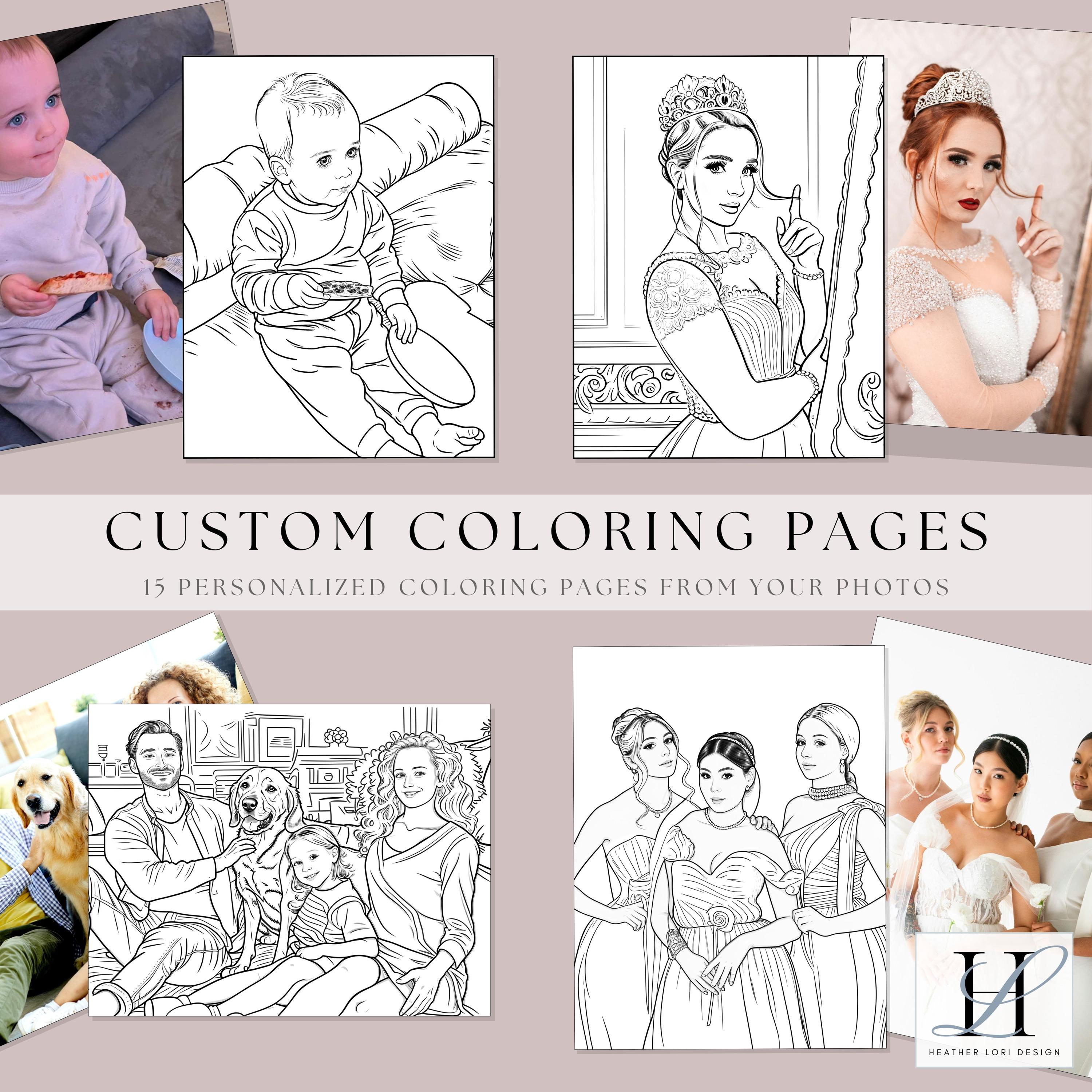 15 Custom Coloring Page, Personalized Coloring Page From Photo ...