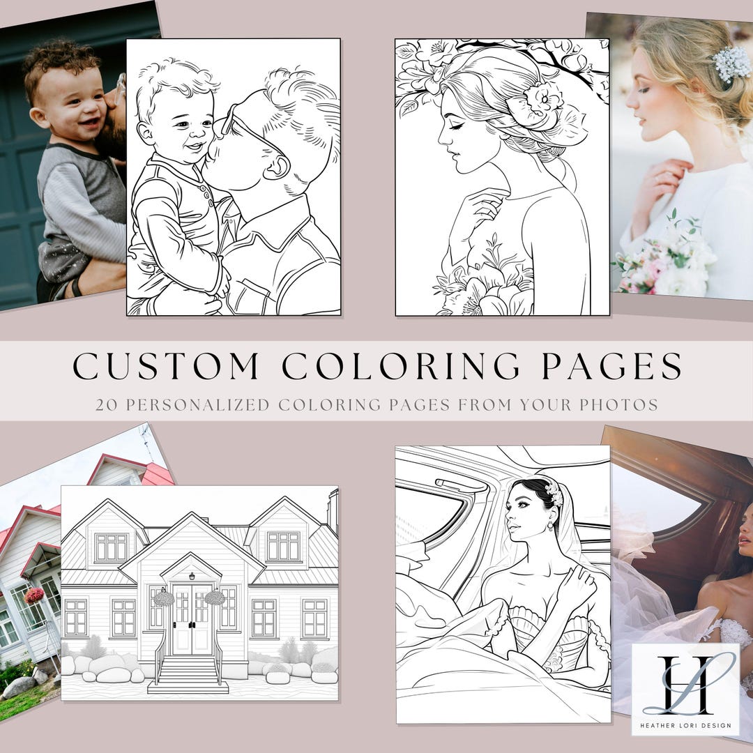 20 Custom Coloring Page, Personalized Coloring Page From Photo ...