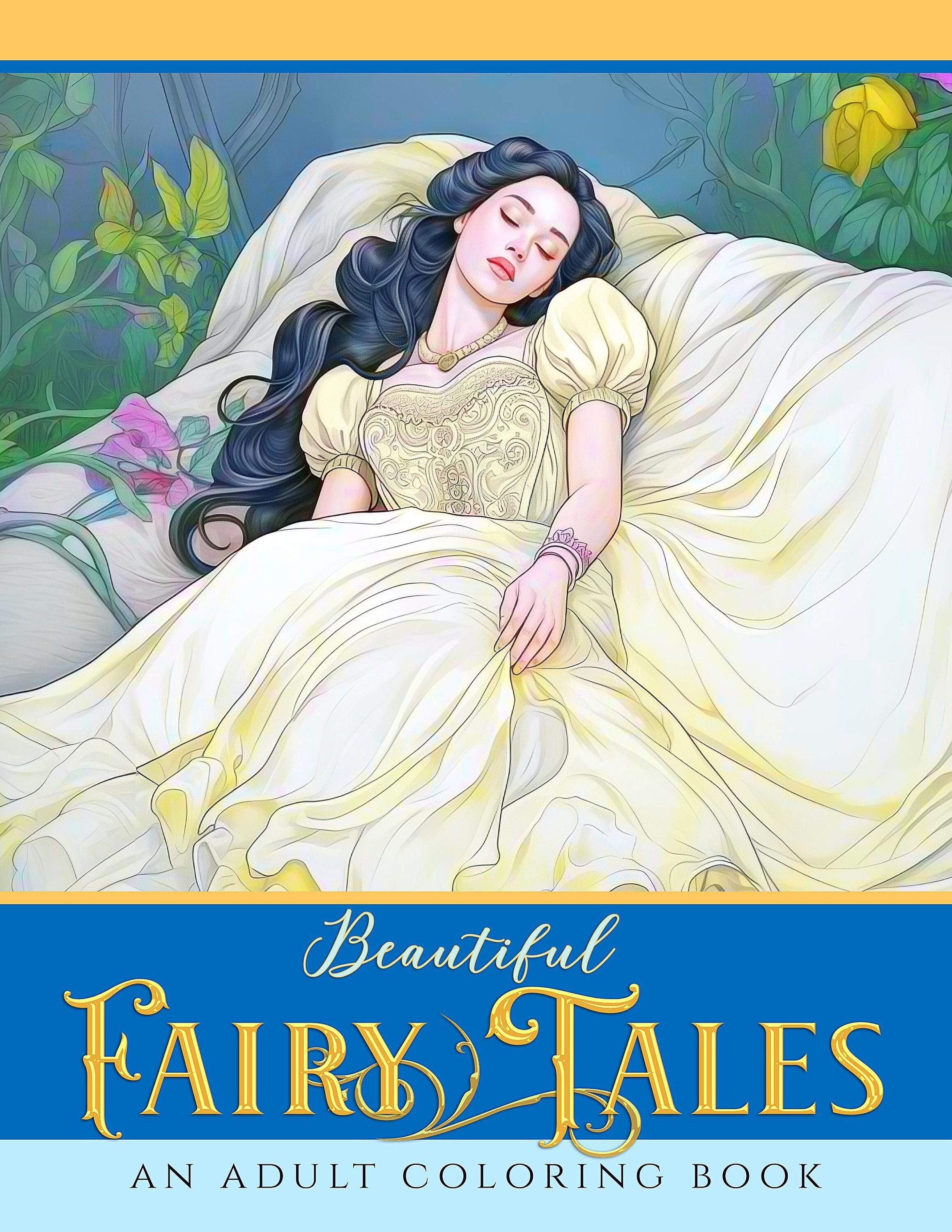 Printable Fairy Tale Coloring Book, Fantasy Colouring Pages, Adult ...