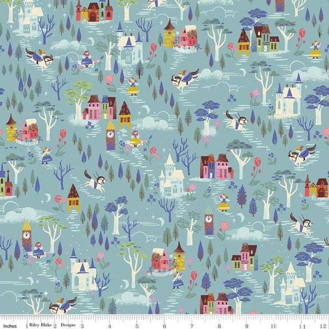 BEAUTY and the BEAST Fabric French Countryside Blue Riley - Etsy