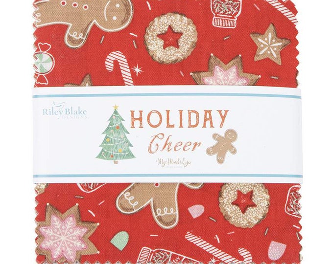 5 Inch Charm Pack HOLIDAY CHEER Fabric Riley Blake Designs by My Mind's ...