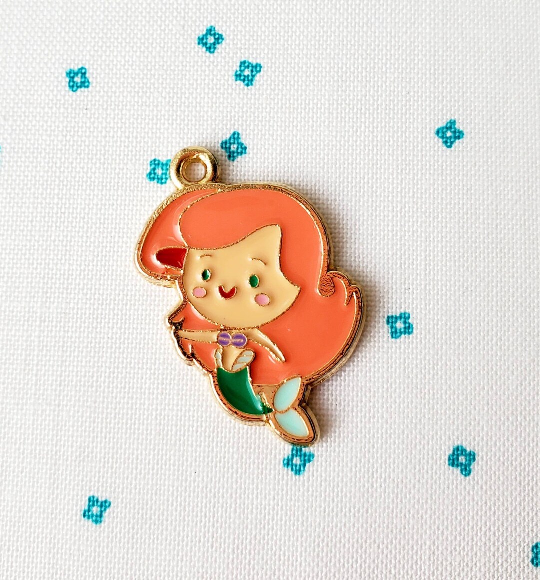 Ariel, the Little Mermaid Princess Charm, Zipper Pull, Crochet Marker ...