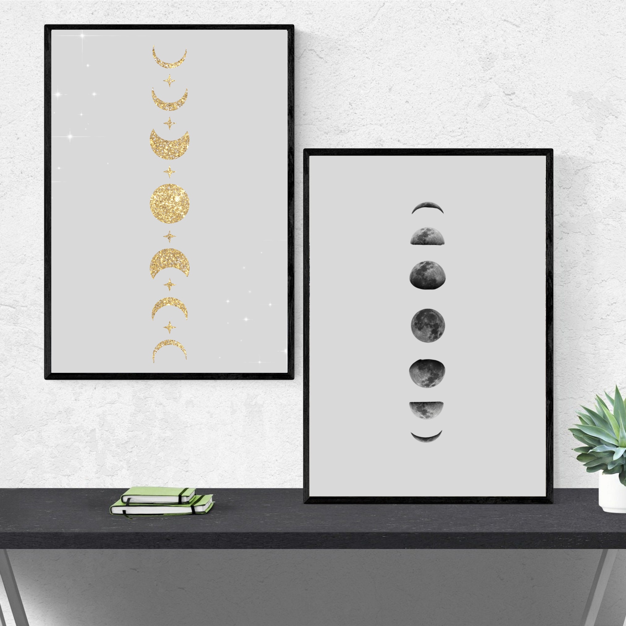 Moon Print, Phases of the Moon, Lunar Phases, Digital Download ...