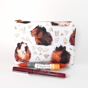 Guinea Pig Party Zipper Pouch / Pencil Pouch or Make up Bag With ...