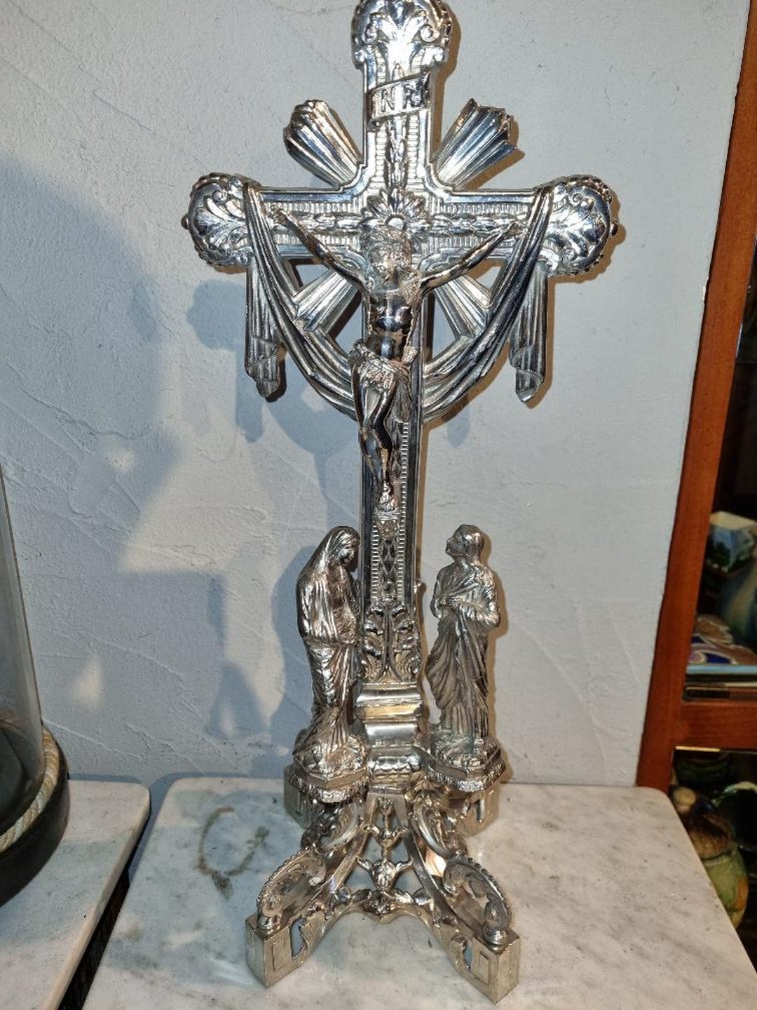 Super Nice Large Antique Crucifix With Statues Rare - Etsy