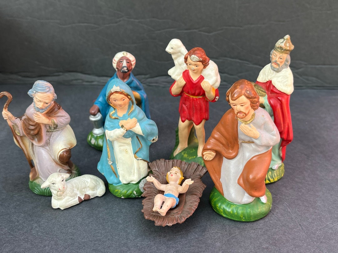 Vintage Italian Papier-mache / Paper Mache Nativity Set 8 Pieces ...