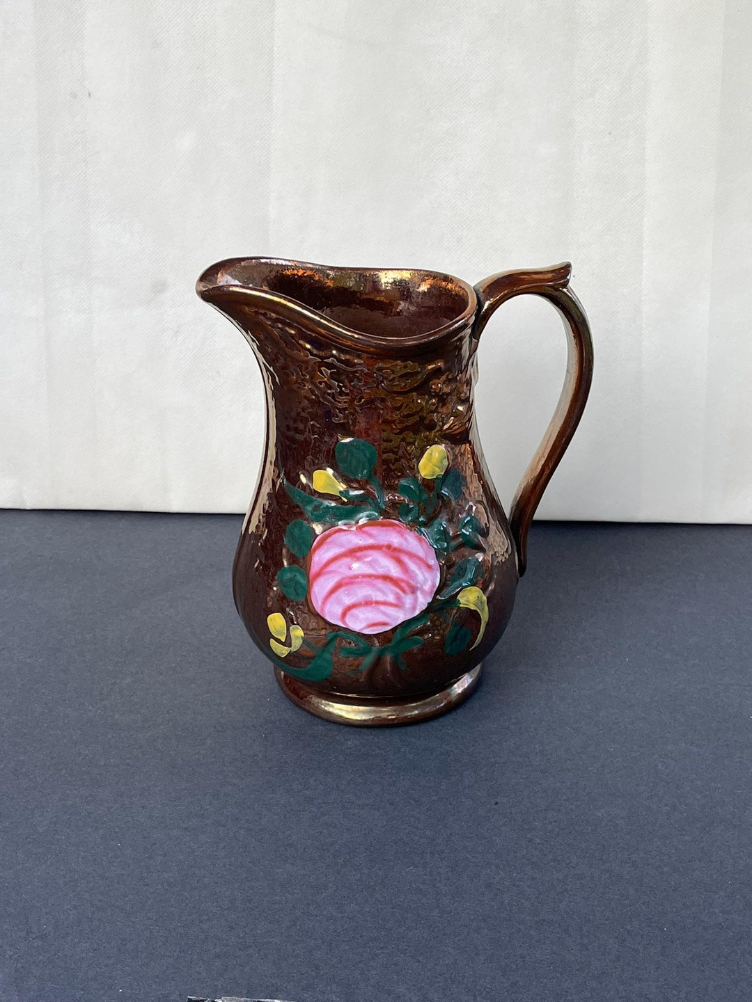 Antique Allerton's Longton Earthenware 7.5" Copper Lusterware ...