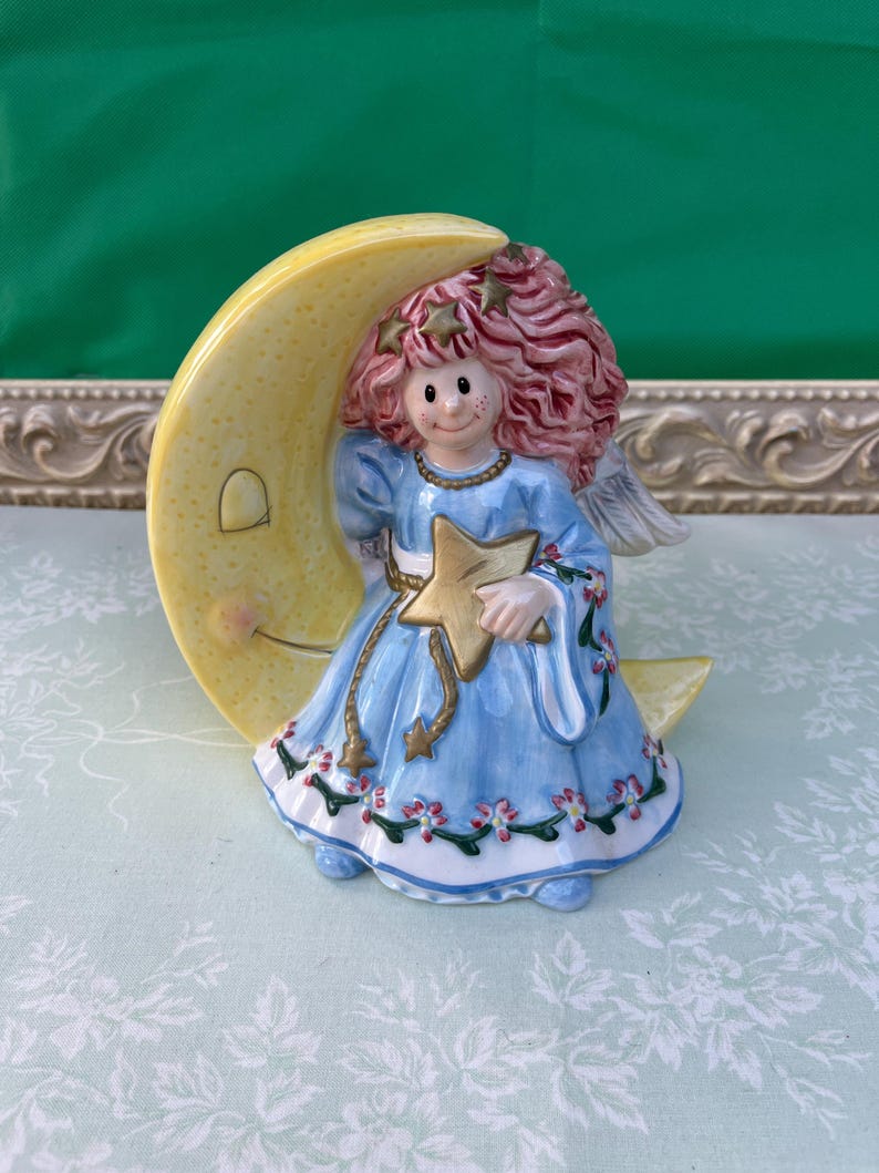 Vintage Fitz and Floyd-angel Girl -moon- Moonbeams-stars -coin Bank ...
