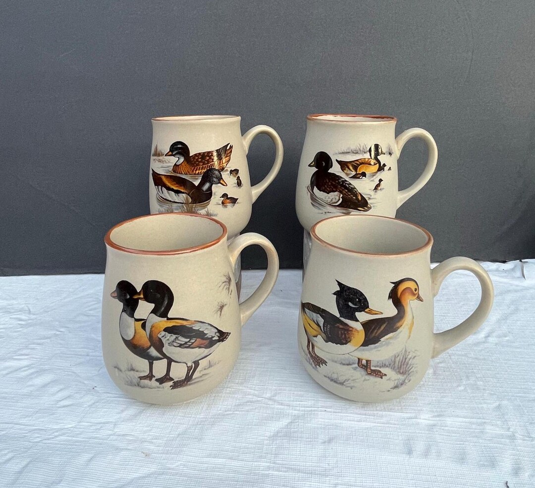 Set of 4 Northcraft Korean Stoneware Waterfall -duck Mallard Mugs - Etsy