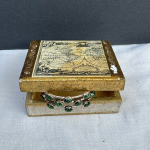 Vintage Florentine-mappa Mondo-world's Map -fierenze Mini Jewelry Box ...