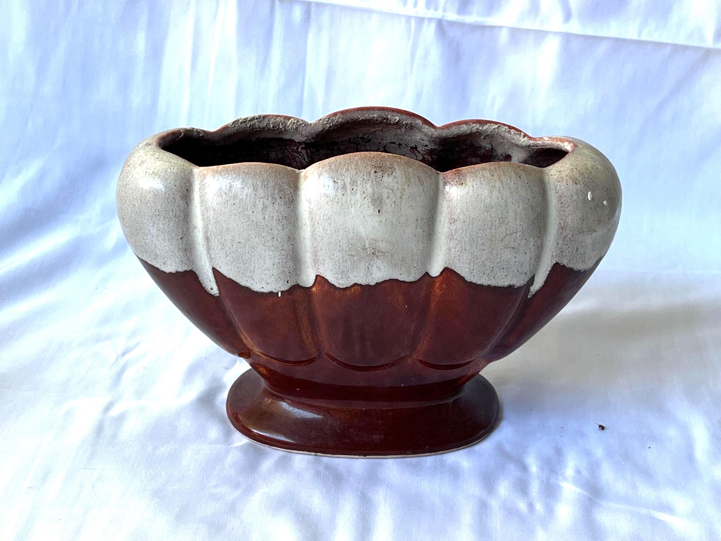 1950’s Vintage Signed Aborn Calif Pottery Vase -brown Dripping Vase ...