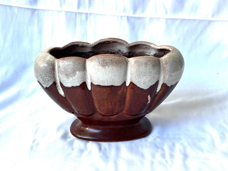 1950’s Vintage Signed Aborn Calif Pottery Vase -brown Dripping Vase ...