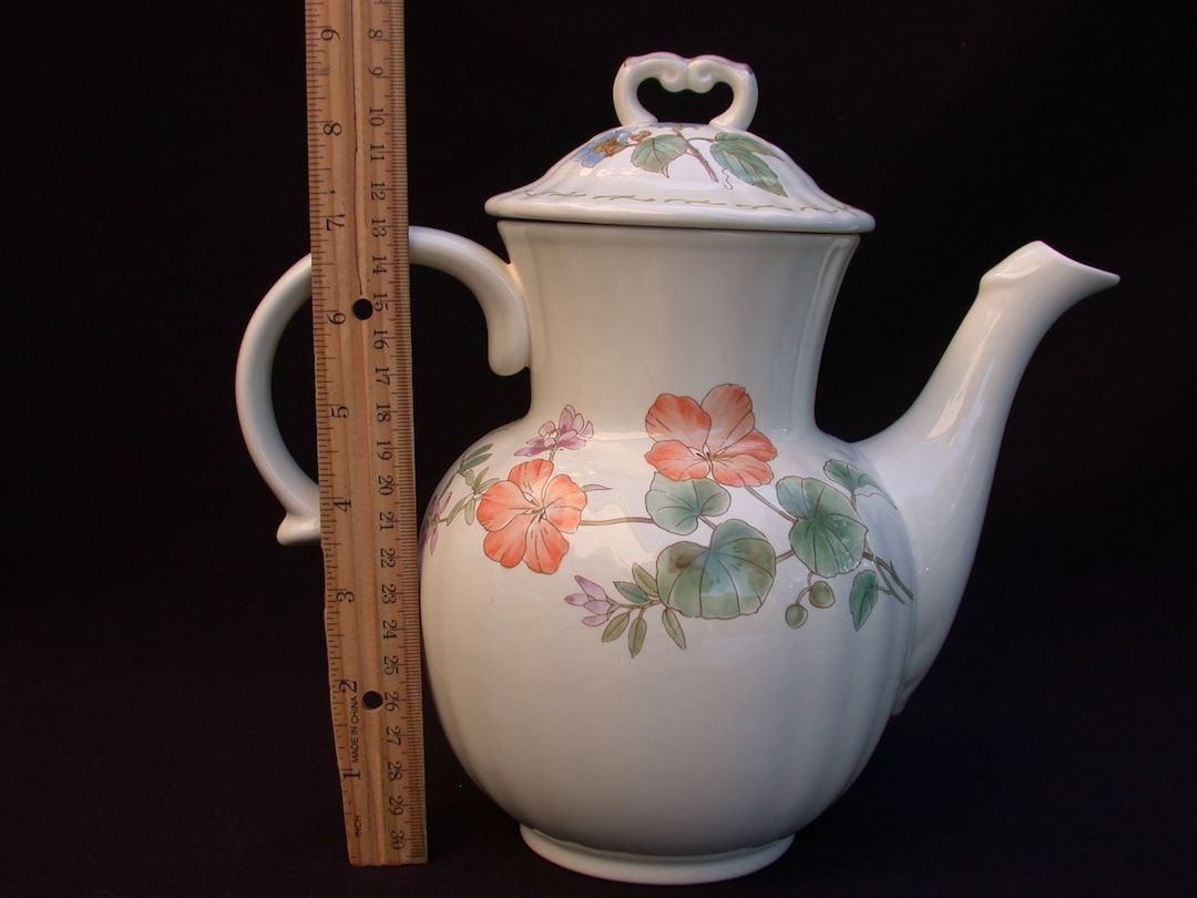 Vintage Mikasa Coffee/tea Pot-botanical Bouquet-dco23-country Classics ...