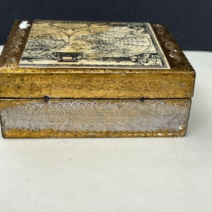 Vintage Florentine-mappa Mondo-world's Map -fierenze Mini Jewelry Box ...