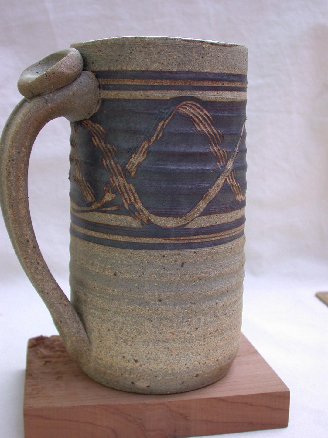 Leitch-stoneware-beer Stain - Burned Waves Design -mug Stein Artisan ...