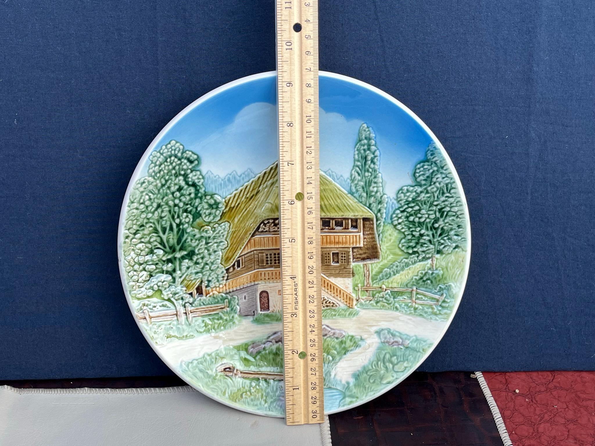 Majolica Cabin-thatched Roof- Germany Handpainted -german Majolika ...