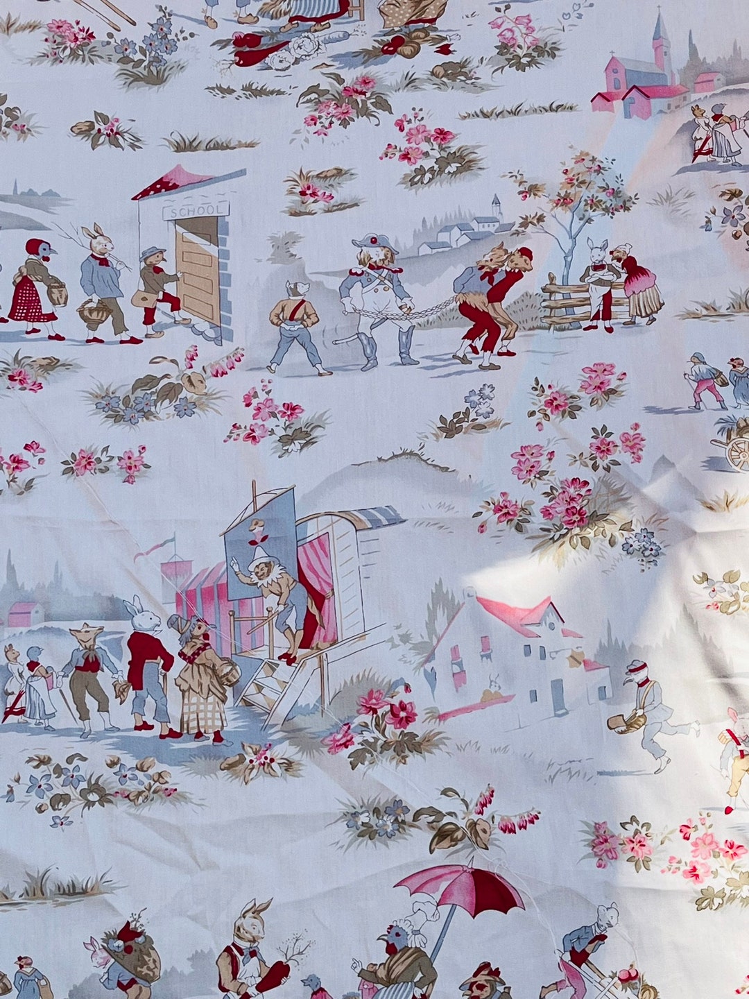 1995 Vintage FRENCH FOX Cotton American Folk & Fabric-antique ...