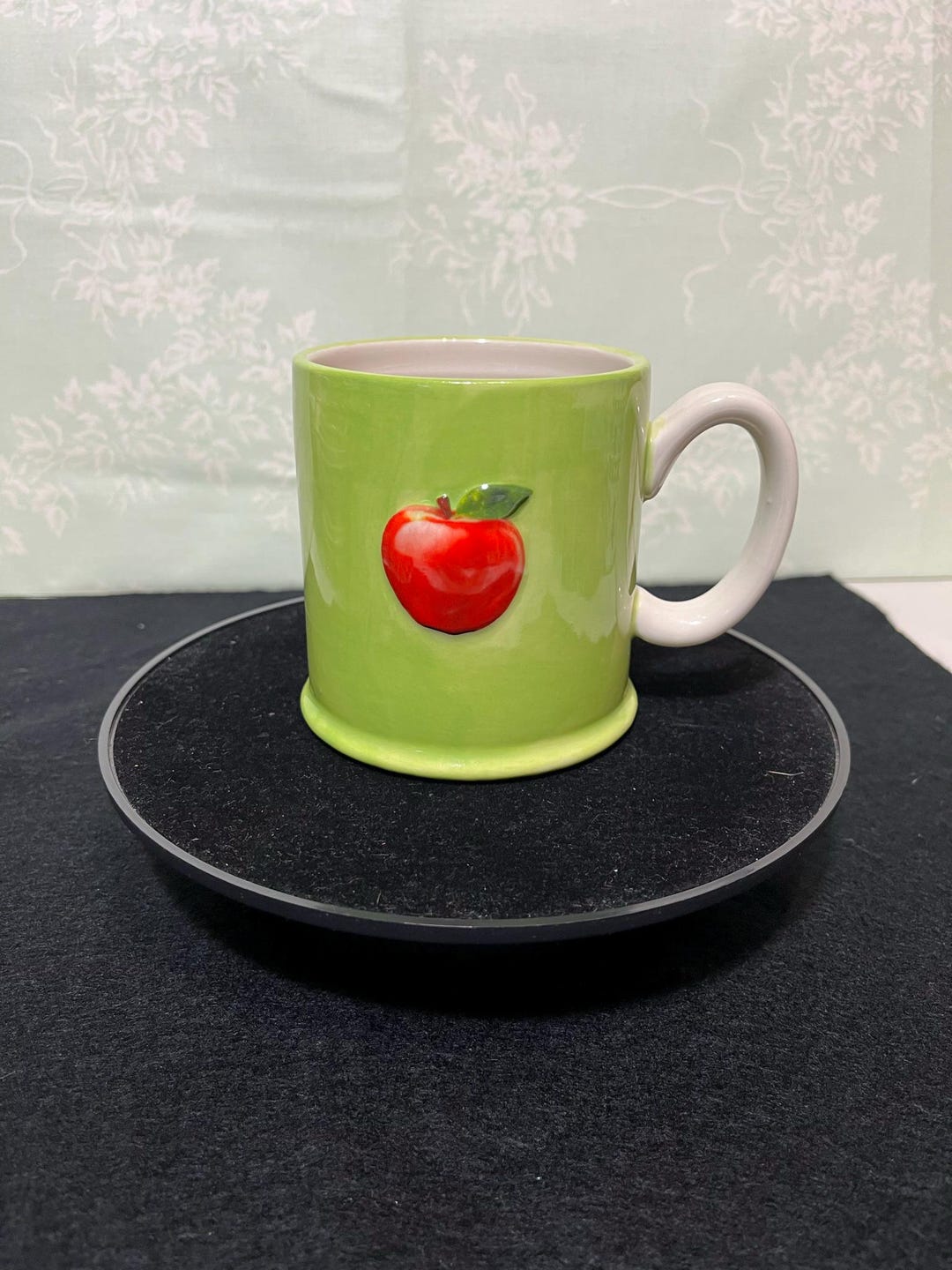 Apple Coffee Mug the OLD POTTERY COMPANY Hand Painted-apple Green ...