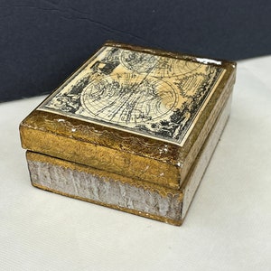 Vintage Florentine-mappa Mondo-world's Map -fierenze Mini Jewelry Box ...