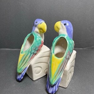 Colorful Morton Pottery -ceramic Parrots -lovebirds Planter-vase ...