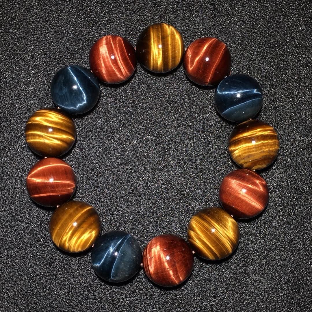 Tricolor Tiger Eye Bracelet – Natural Crystal, Confidence & Protection ...