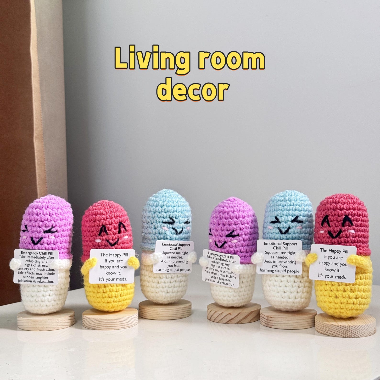 Funny Crochet Pill,emotional Support Pill,crochet Stuffed Pill,stress ...