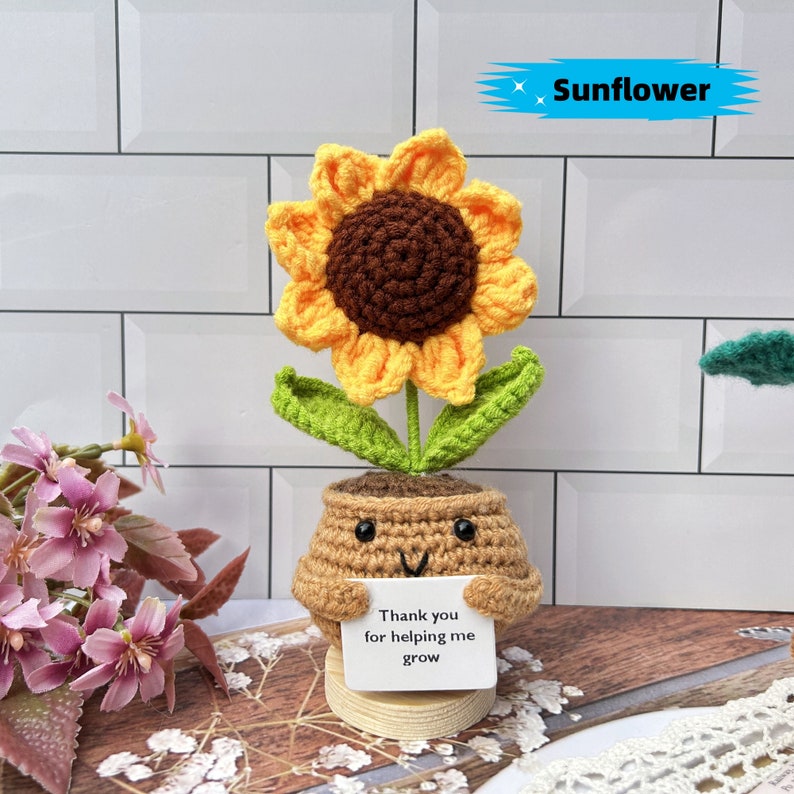 Adorable Emotional Support Flower-handmade Crochet Sunflower/rose/daisy ...
