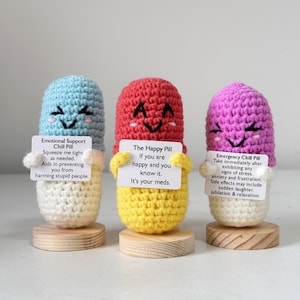 Funny Crochet Pill,emotional Support Pill,crochet Stuffed Pill,stress ...